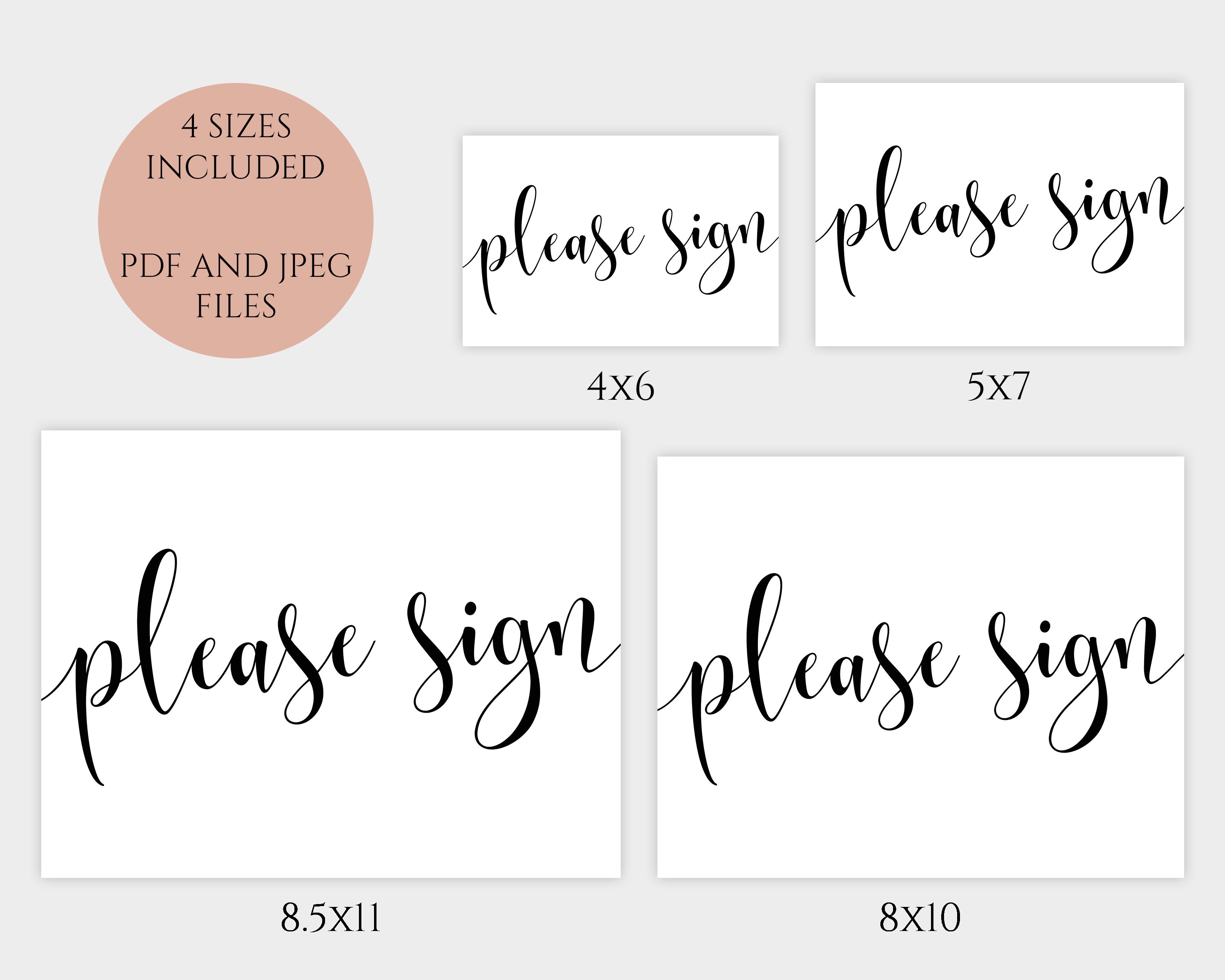 Please Sign Sign Printable Wedding Please Sign in Signage - Etsy
