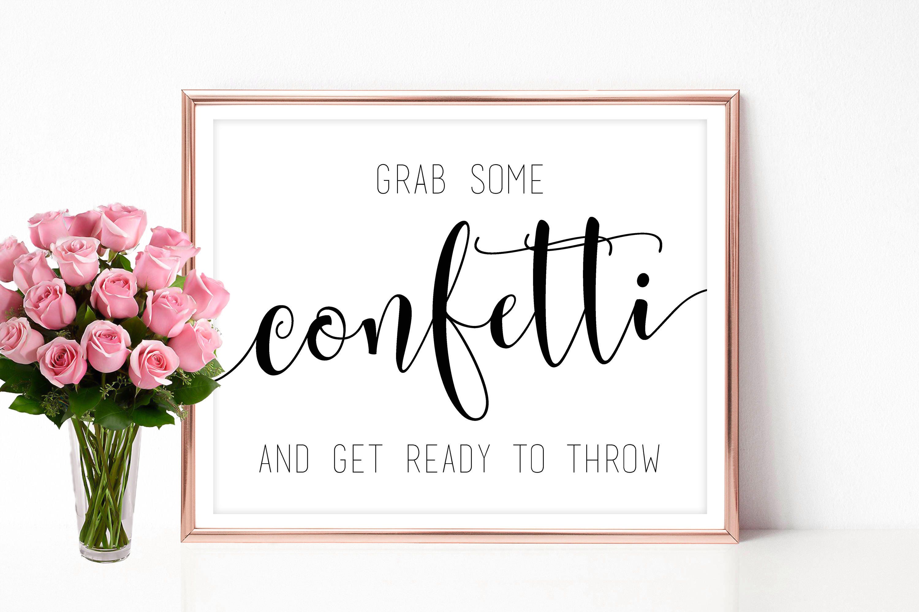 Wedding confetti sign Confetti sign printable Newly weds send | Etsy