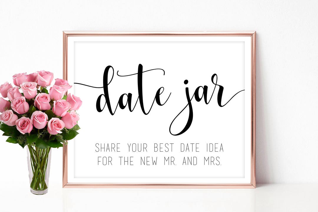 Date Jar Sign Printable Bridal Shower Date Night Ideas 4x6 5x7 8x10 PDF ...