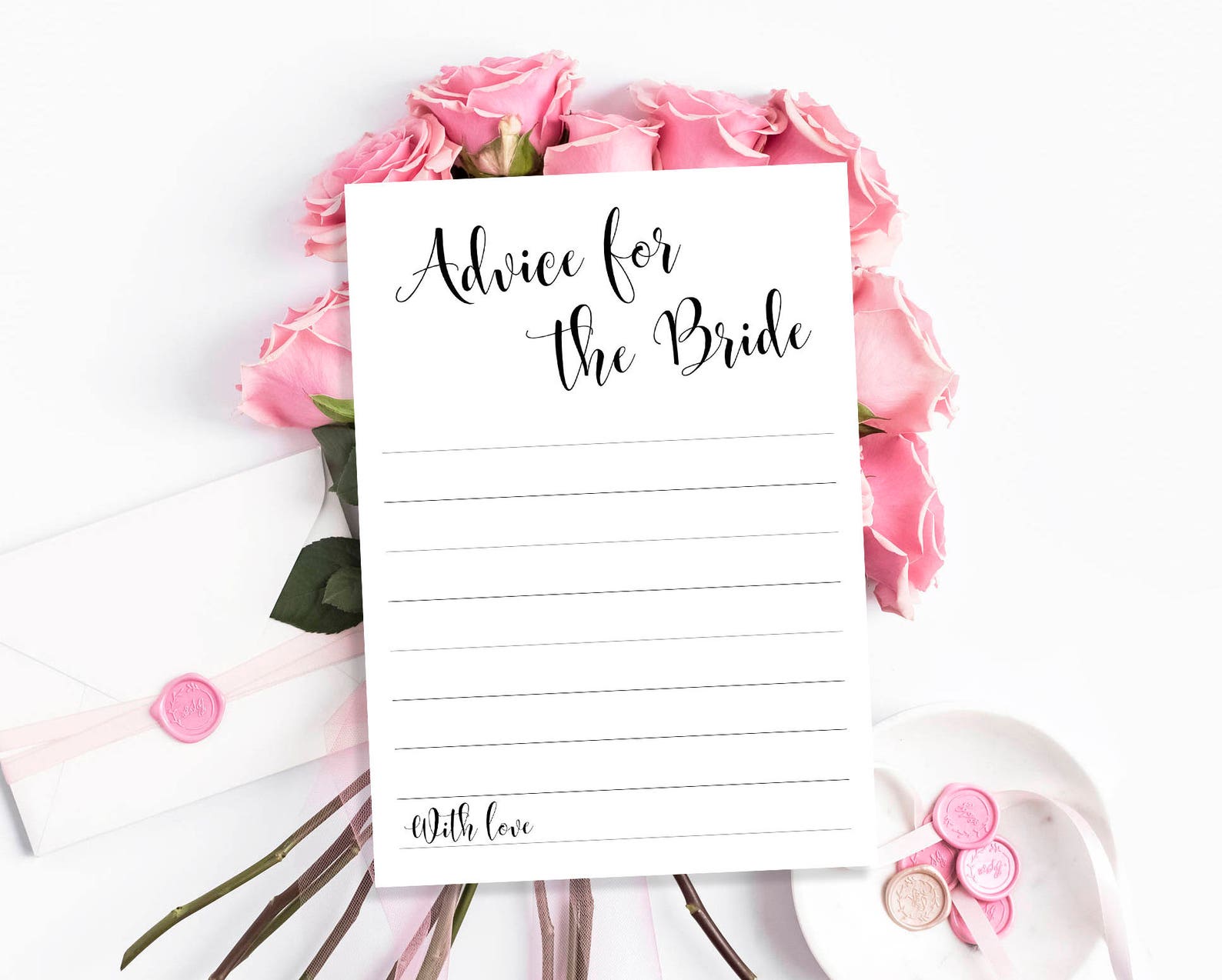 Advice for the Bride Printable Wedding Advice Cards Template Instant ...