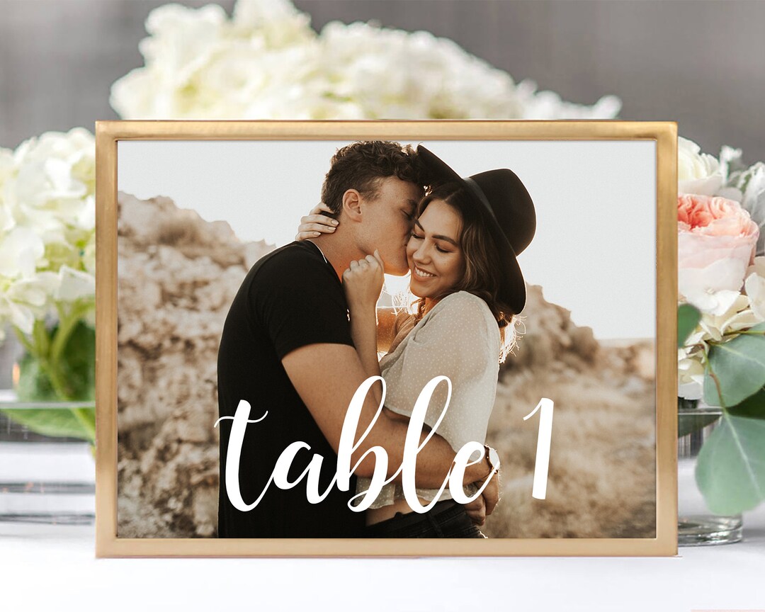 Landscape Table Number Template, Wedding Horizontal Table Numbers With ...