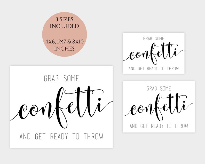 Wedding Confetti Sign Confetti Sign Printable Newly Weds Send - Etsy