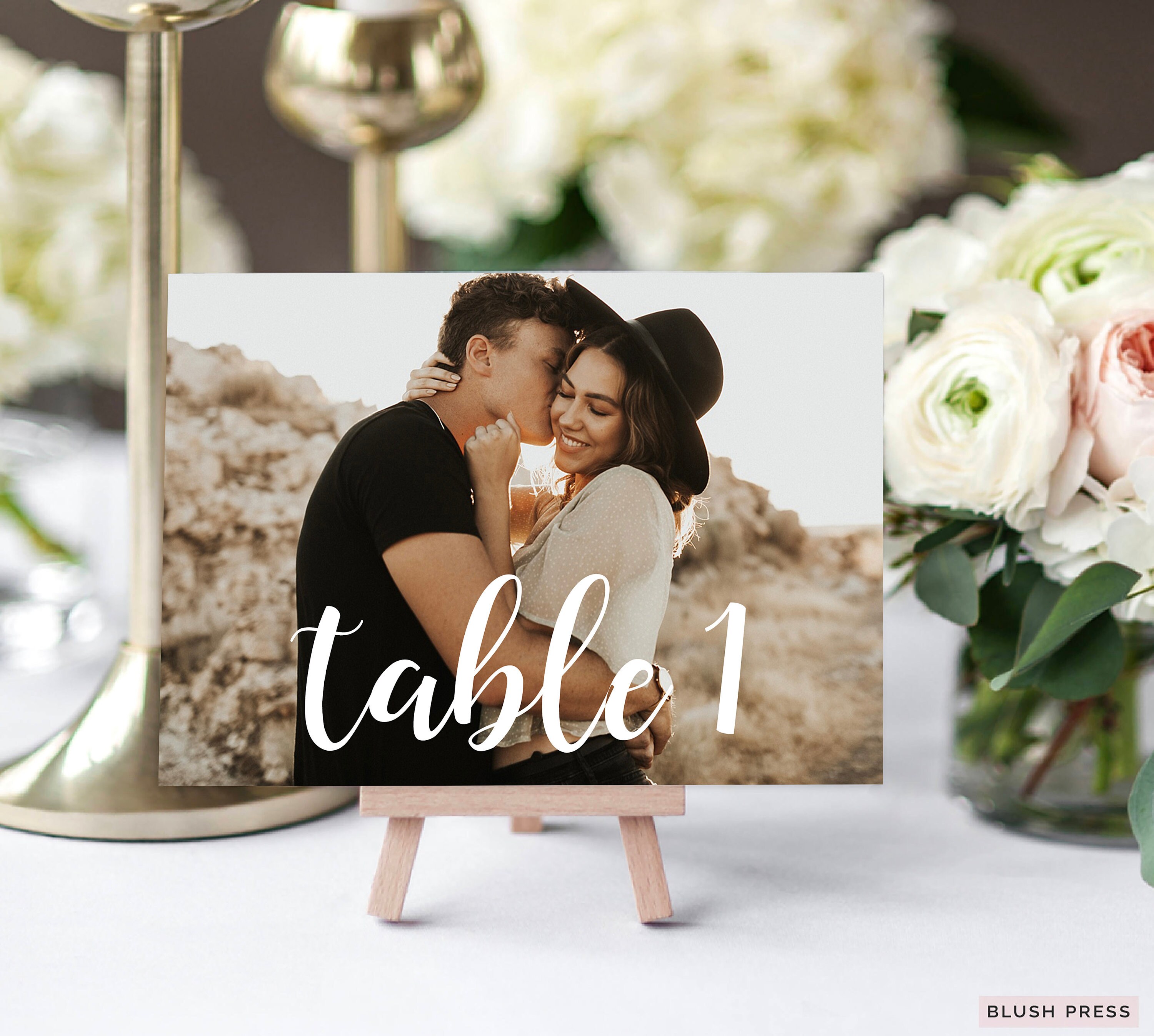 Landscape Table Number Template, Wedding Horizontal Table Numbers With ...