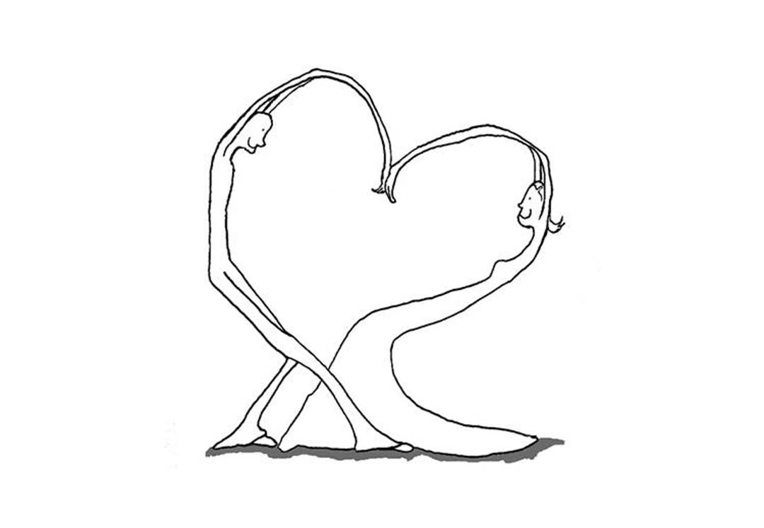 Screen Print ' Love is in the Air ' Line Illustration - Etsy