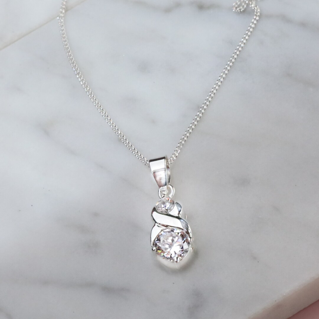 XO Hugs & Kisses Love Pendent Sterling Silver 925 Necklace With Cubic ...
