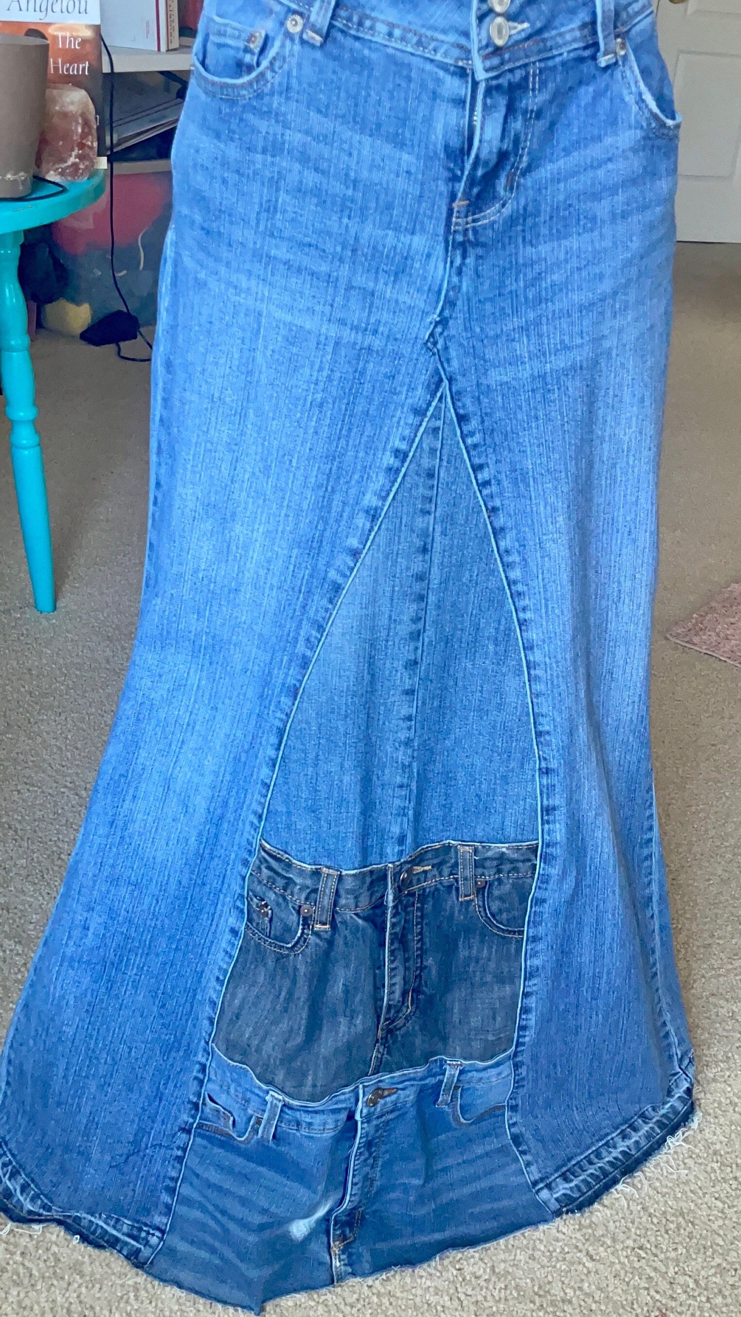 Custom Made-to-order Denim Panel Skirt (custom Orders May Take up to 10 ...