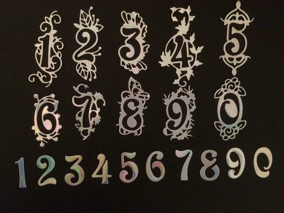 Fancy Number Die Cuts | Etsy