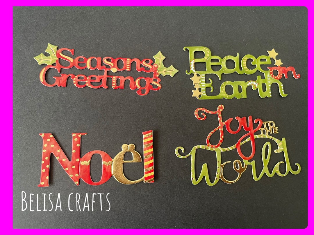 Christmas Sentiments Die Cuts - Etsy