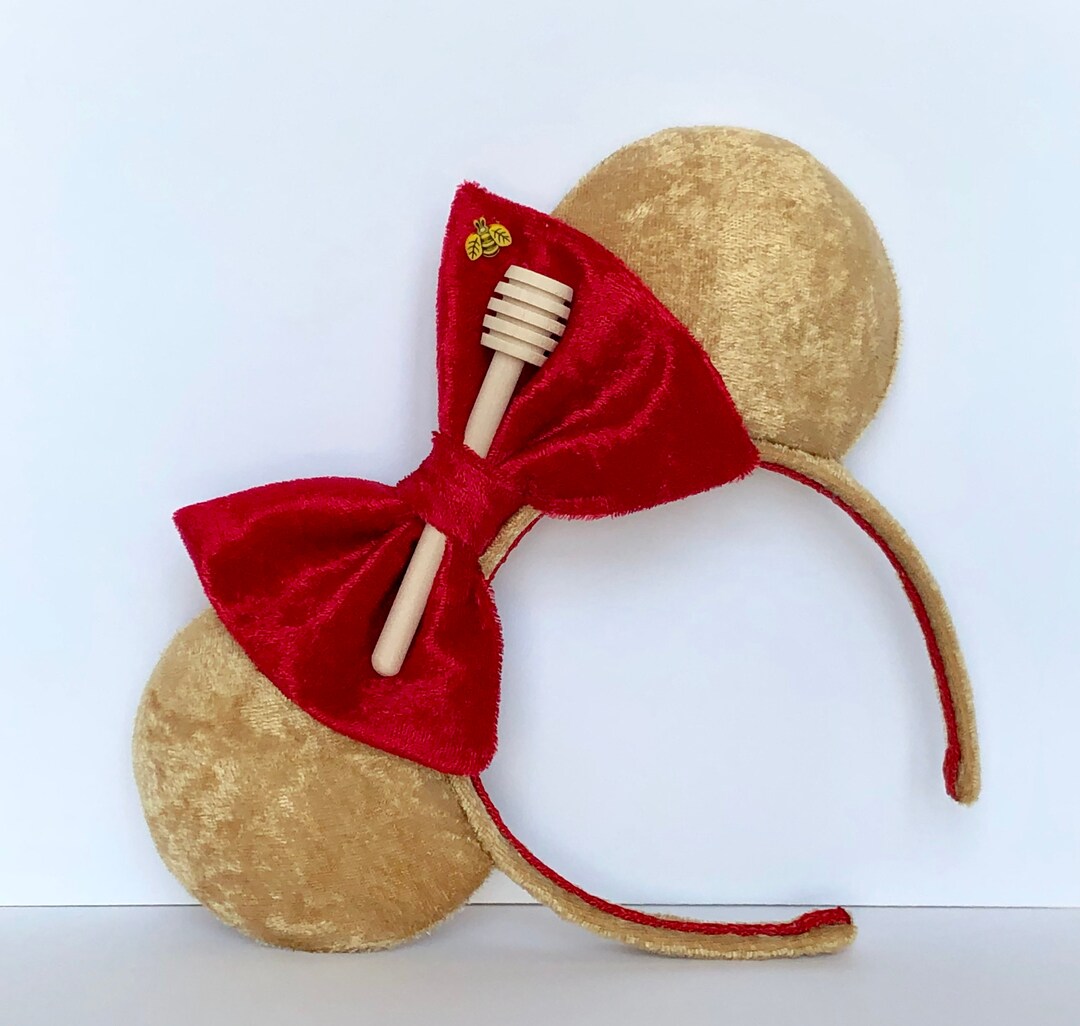 Winnie the Pooh Mouse Ears With Honey Stick. Custom Golden Yellow and ...
