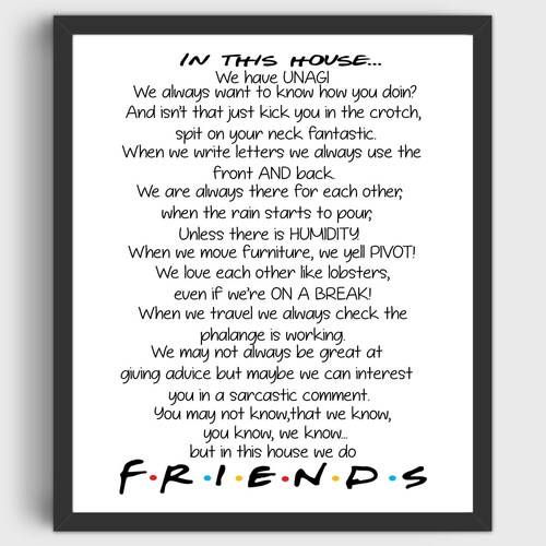 In This House We Do Friends Print - Etsy UK