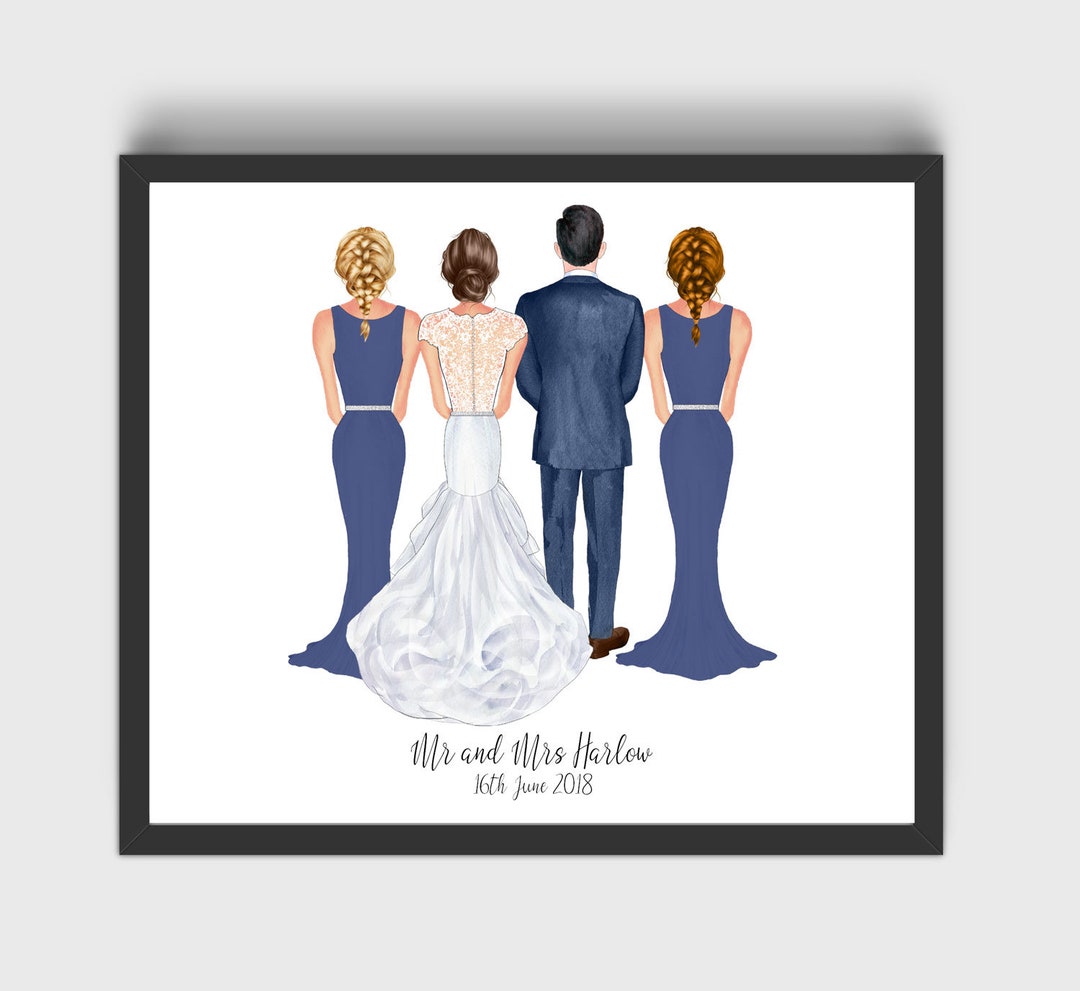 Bridal Party Print Bride and Groom Print Wedding Gift - Etsy