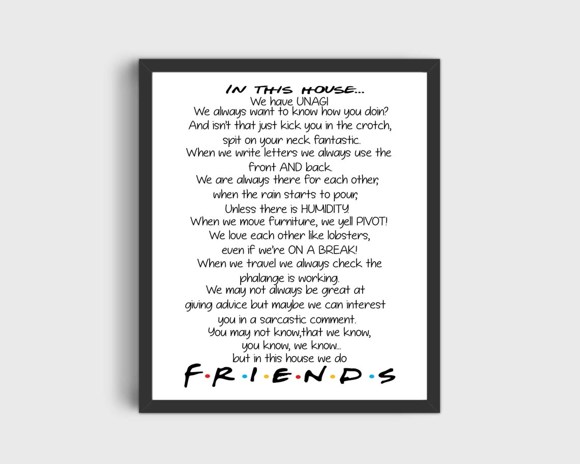 In This House We Do Friends Print - Etsy