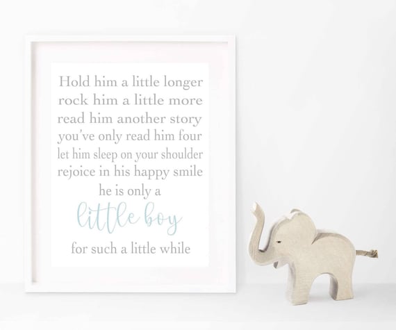 Newborn Hold them a little longer poem print | Etsy