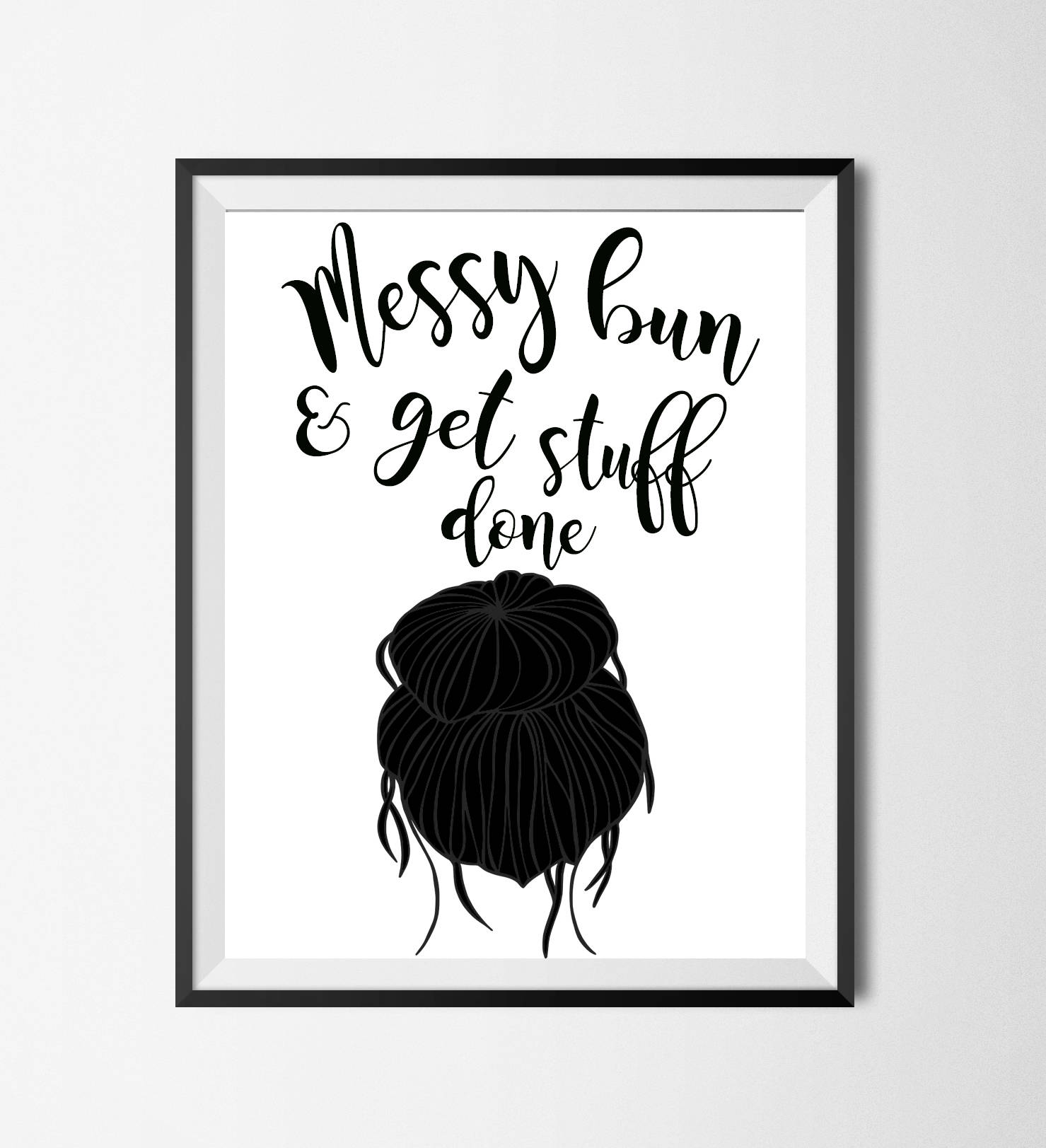 Messy Bun Print - Etsy