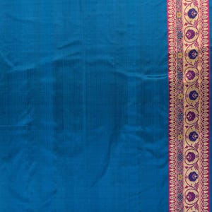 Prussian Blue Banarasi Patola Cutwork Brocade Handwoven Katan Silk ...