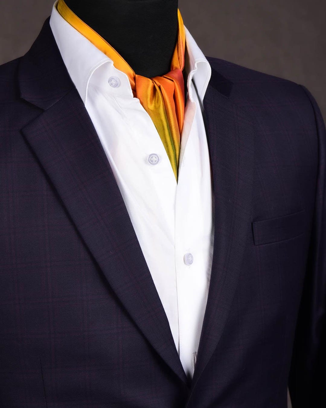 Vibgyor Yellow Handwoven Silk Ascot Tie - Etsy