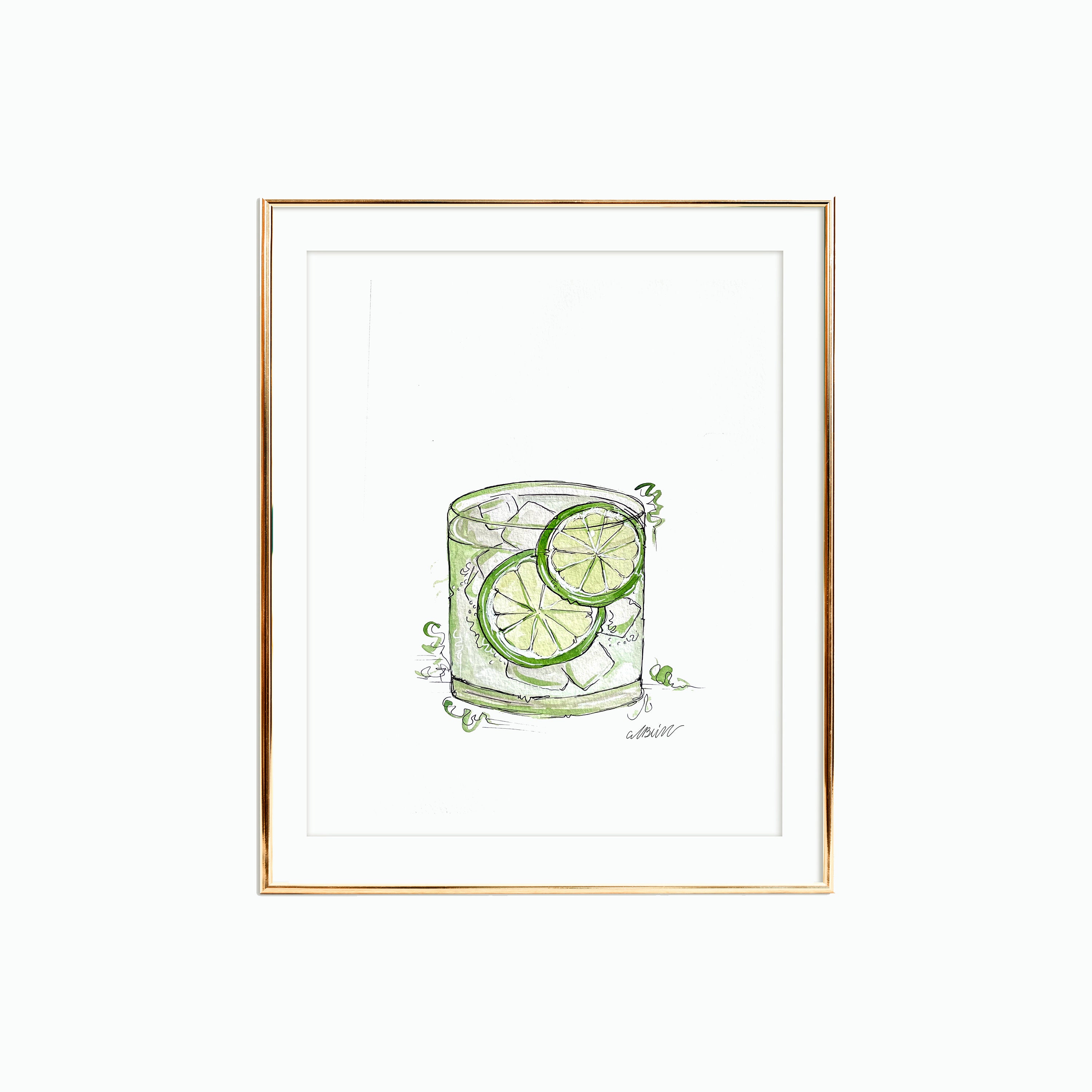 Gin and Tonic Watercolor Art Print- 5x7 - Etsy