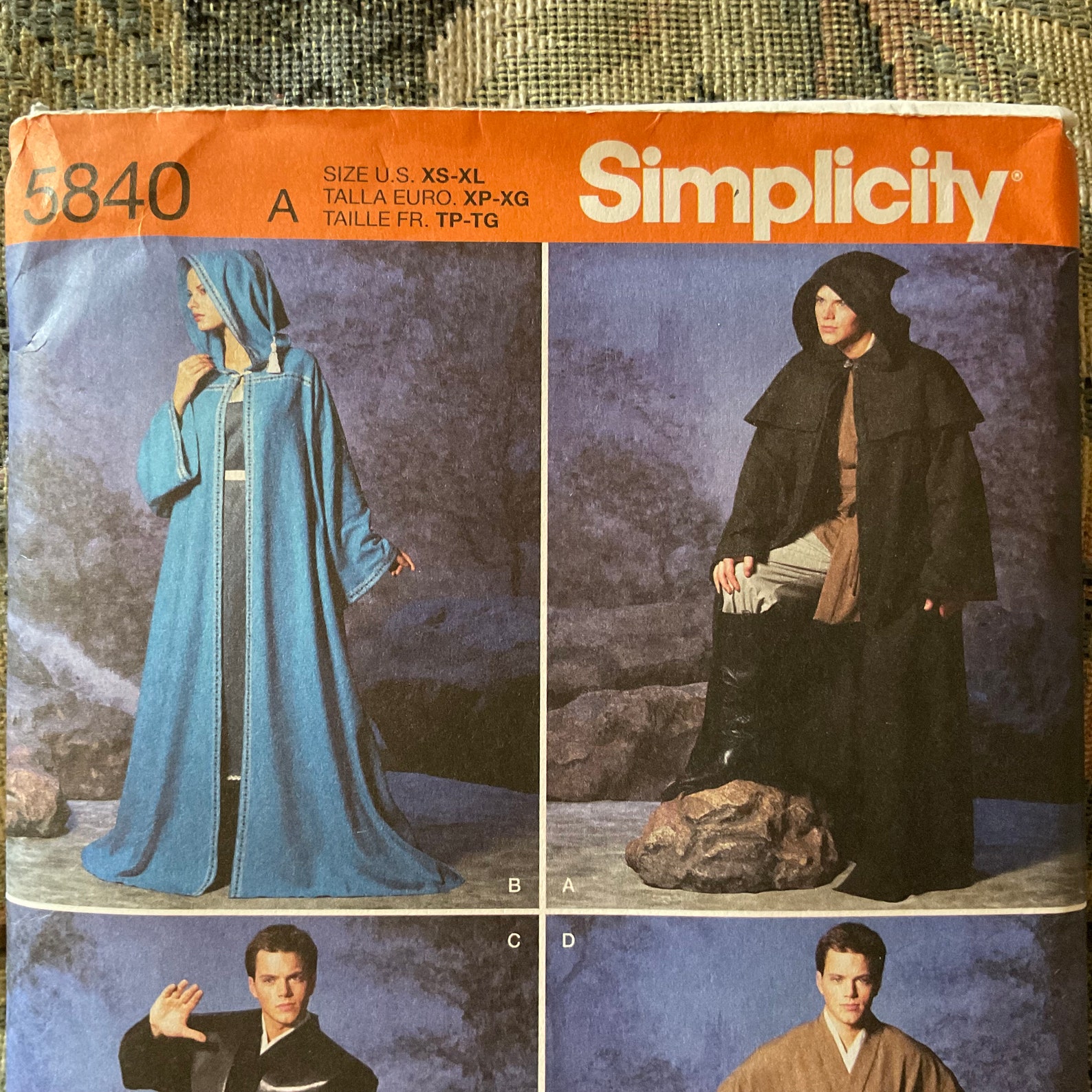 Simplicity 5840 Sewing Pattern Hooded Cape XS-XL Science Fiction ...