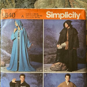 Simplicity 5840 Sewing Pattern Hooded Cape XS-XL Science Fiction ...