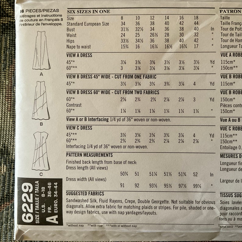 New Look 6229 Sewing Pattern Boho Dress, Sleeveless or Short Kimono ...