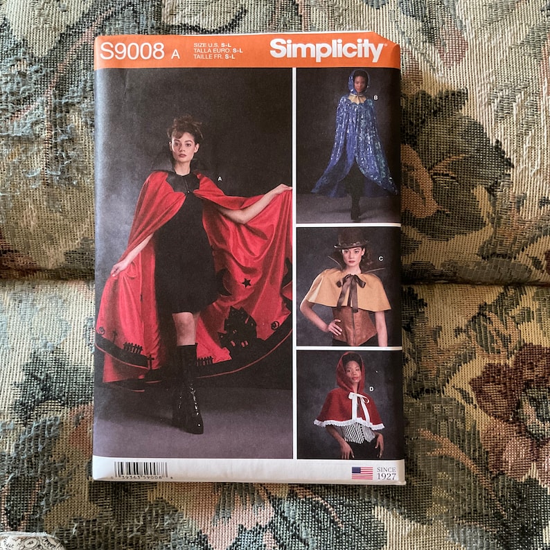 Simplicity S9008 Sewing Pattern Capes Collar or Hood, Long or Short ...