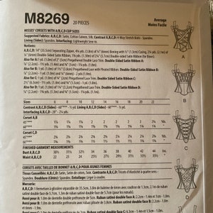 Mccalls M8269 Sewing Pattern Boned Corset Tops 6-14 or 14-22; Separate ...