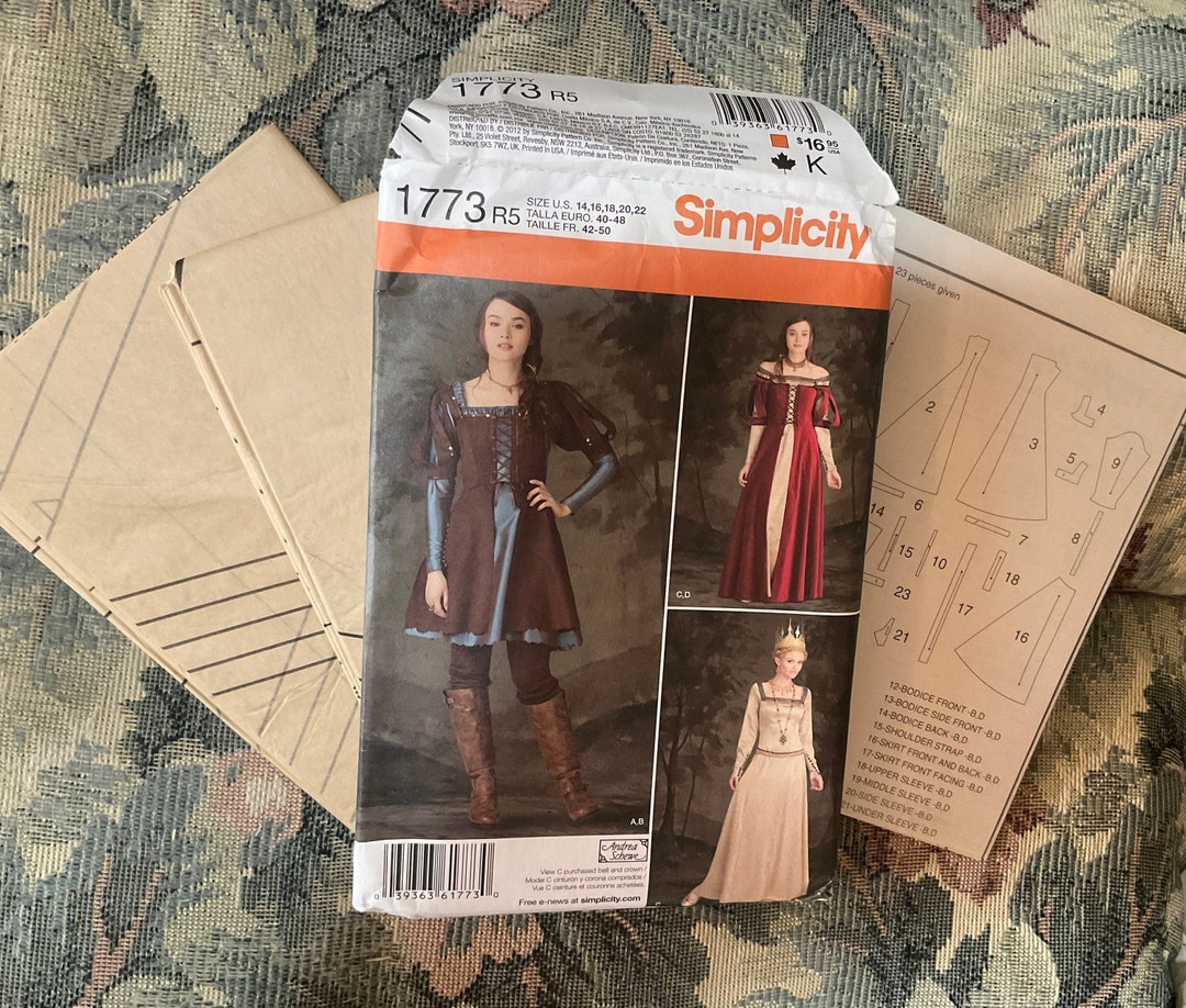 Simplicity 1773 Sewing Pattern Huntress Queen 14-22 Archer Dress Laced ...