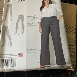 Simplicity 8056 Amazing Fit Sewing Pattern 20W-28W Women’s Flared Pants ...