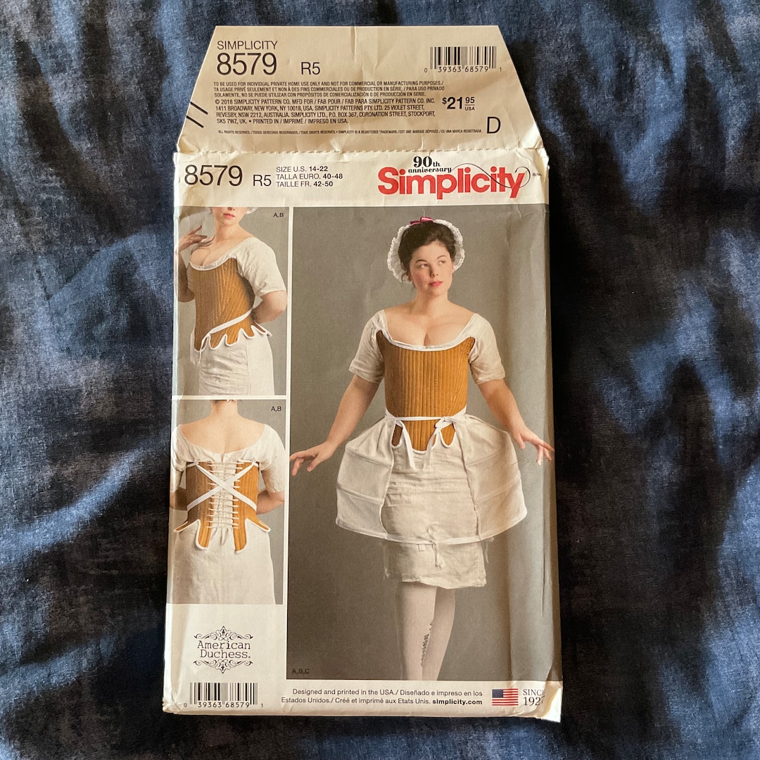 Simplicity 8579 14-22 Sewing Pattern American Duchess 18th Century ...