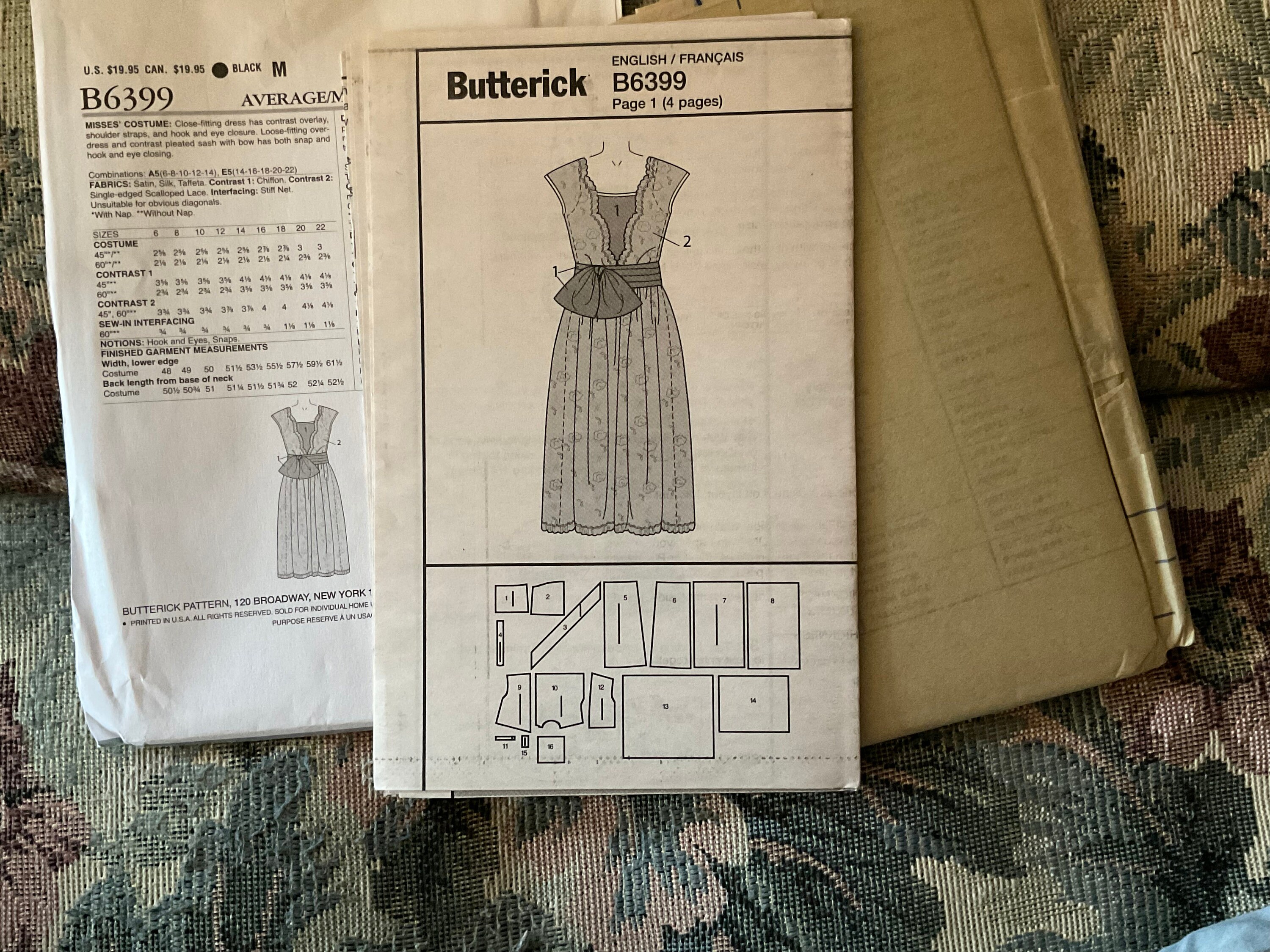 Butterick B6399 Sewing Pattern 6-14 14-22 Downton Abbey Making History ...