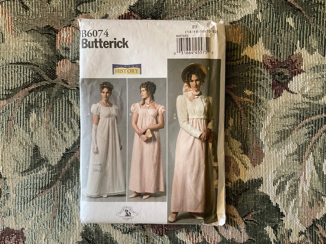 Butterick B6074 Sewing Pattern Empire Gown With Spencer Jacket 14-22 ...