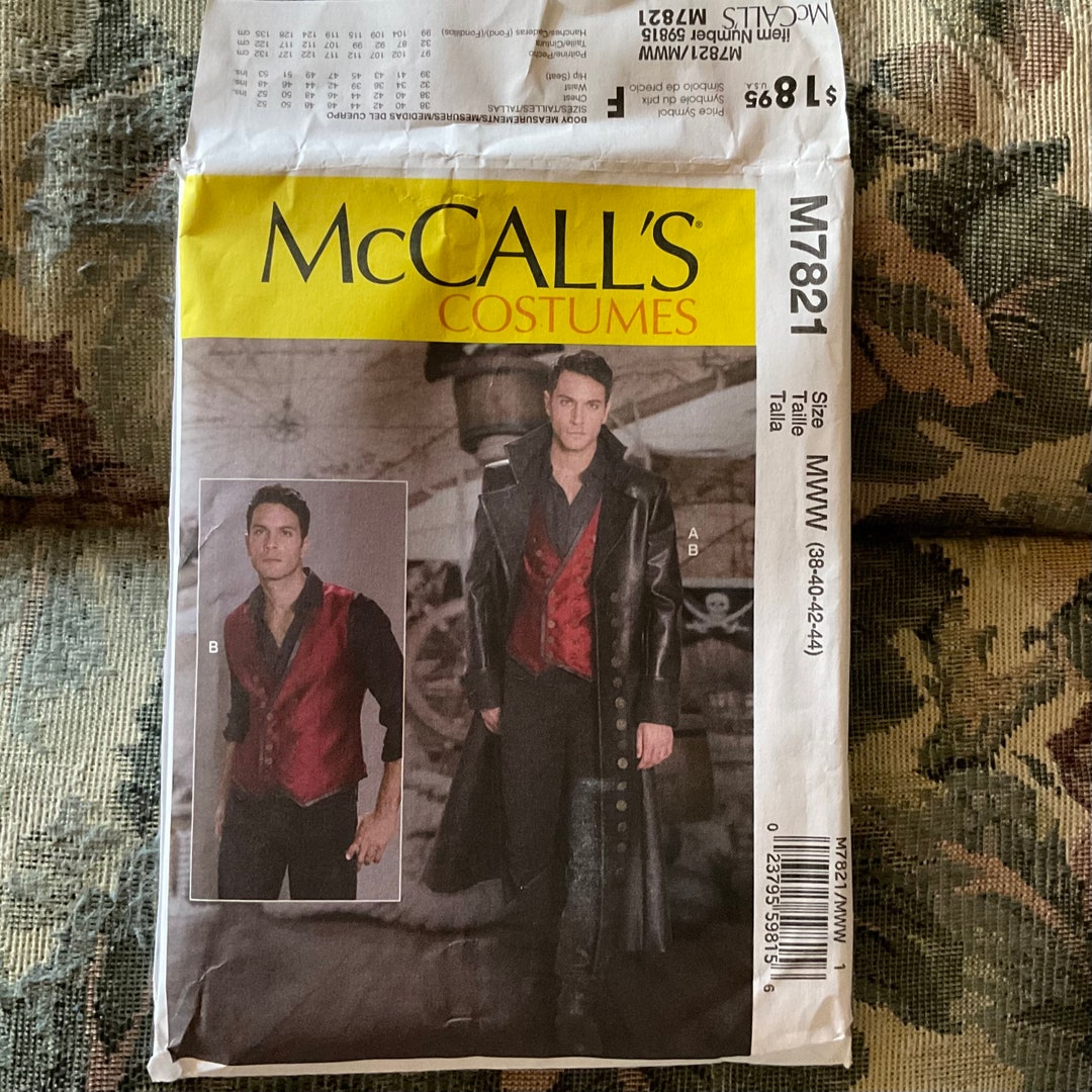 Mccalls M7821 Sewing Pattern Western Wear Vampire Dandy Cowboy Faux ...
