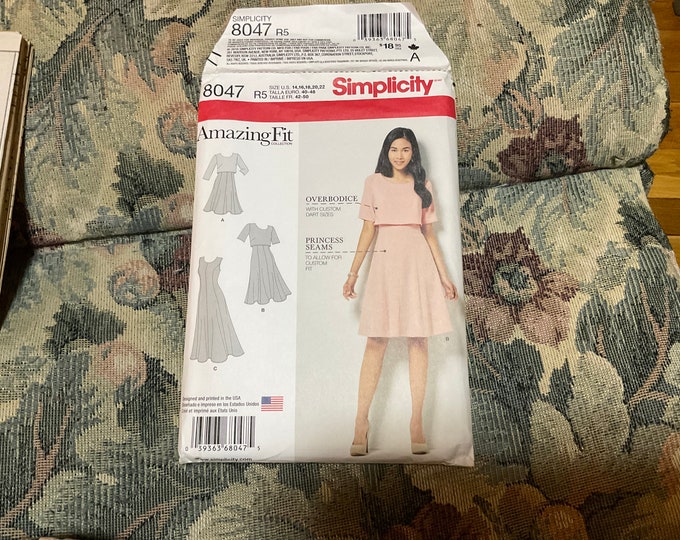 Simplicity 8047 14 16 18 20 22 Amazing Fit Sewing Pattern Misses Miss ...