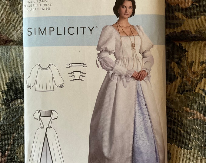Simplicity S9090 Sewing Pattern 6-14 or 14-22 Renaissance Overdress and ...