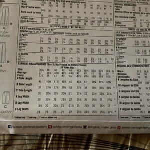 Simplicity 8056 Amazing Fit Sewing Pattern 20W-28W Women’s Flared Pants ...