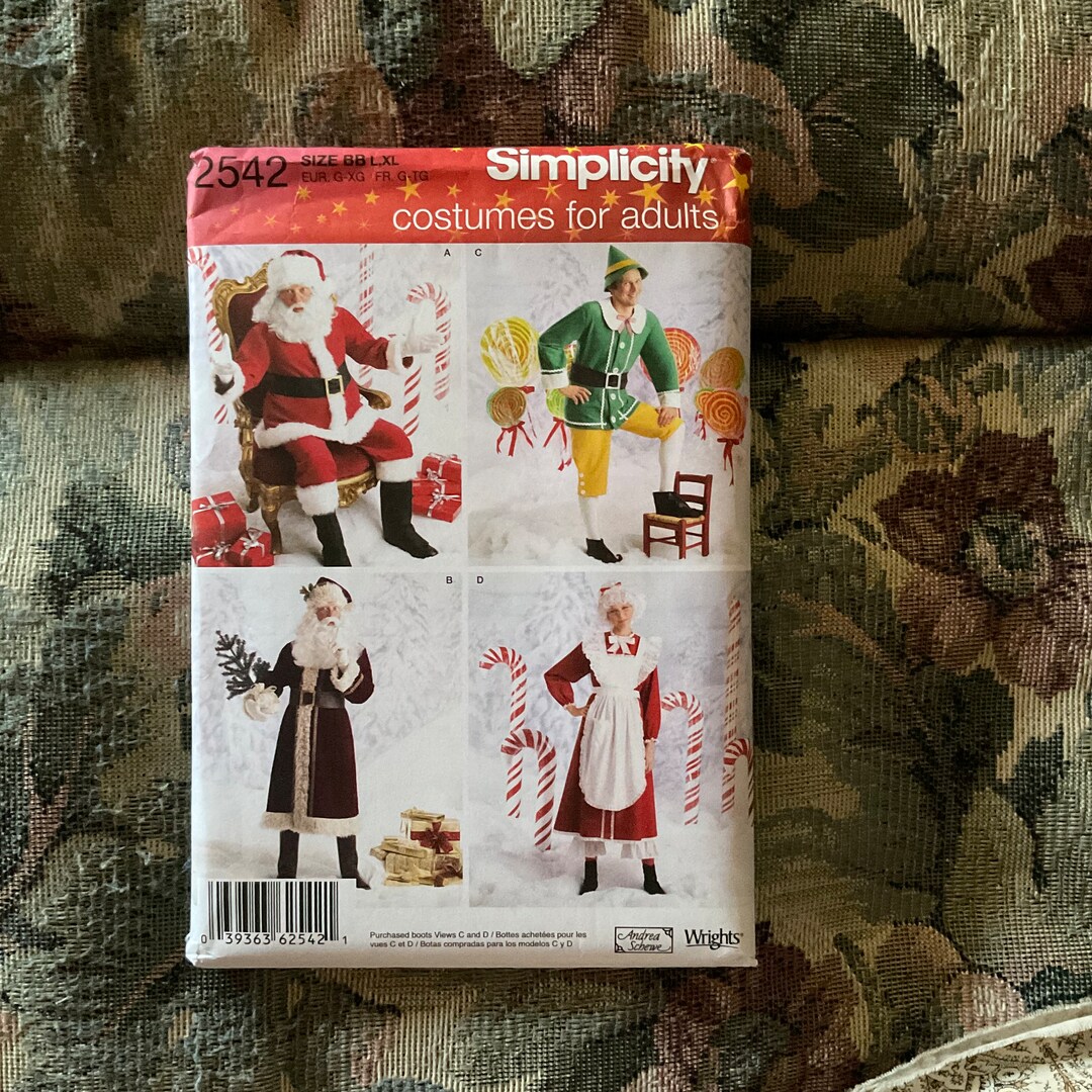 Simplicity 2542 Sewing Pattern L-XL Santa Claus Suit Elf St Nicholas ...
