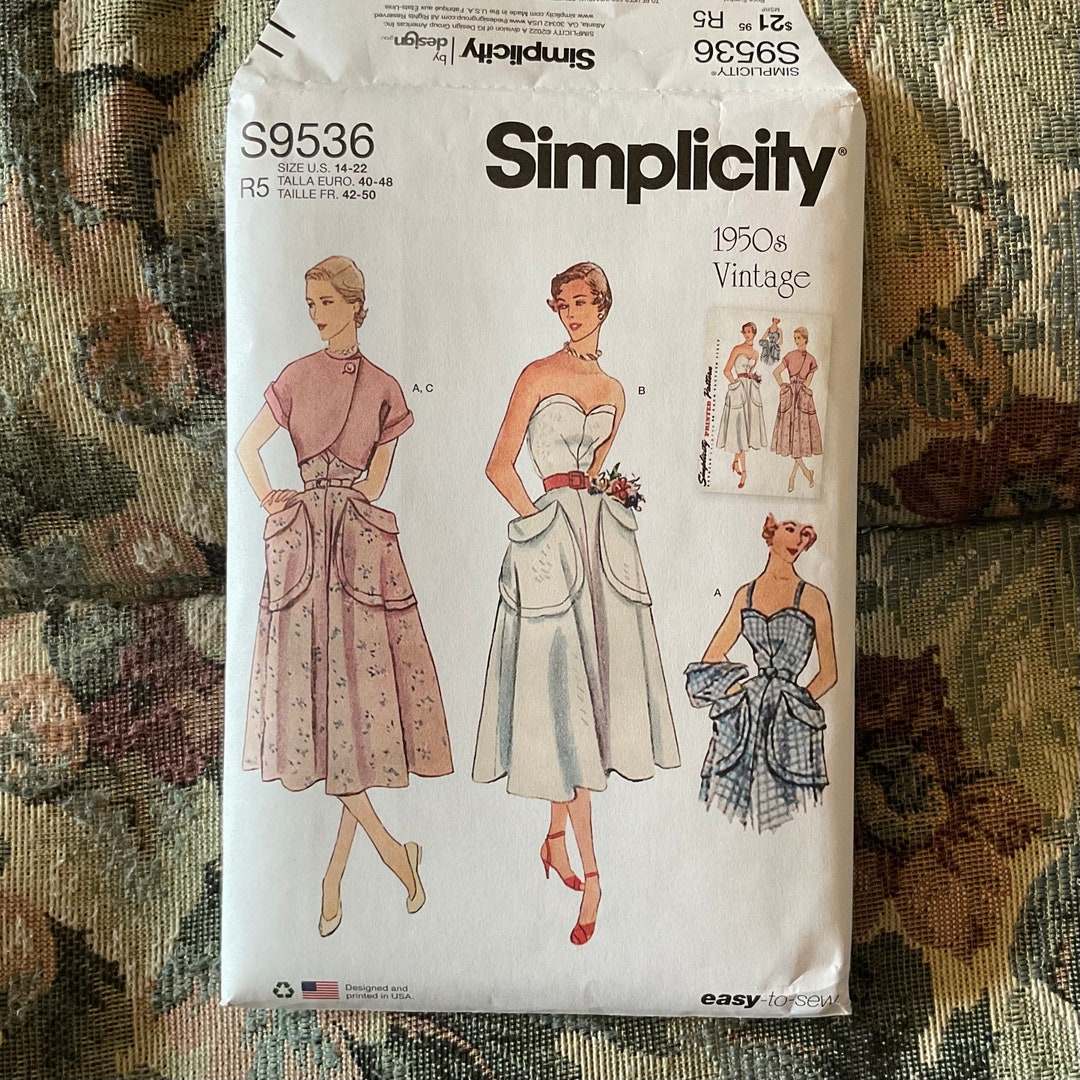 Simplicity S9536 Sundress Bolero Modern Sz 14–22 2022 Reprint 1950s ...