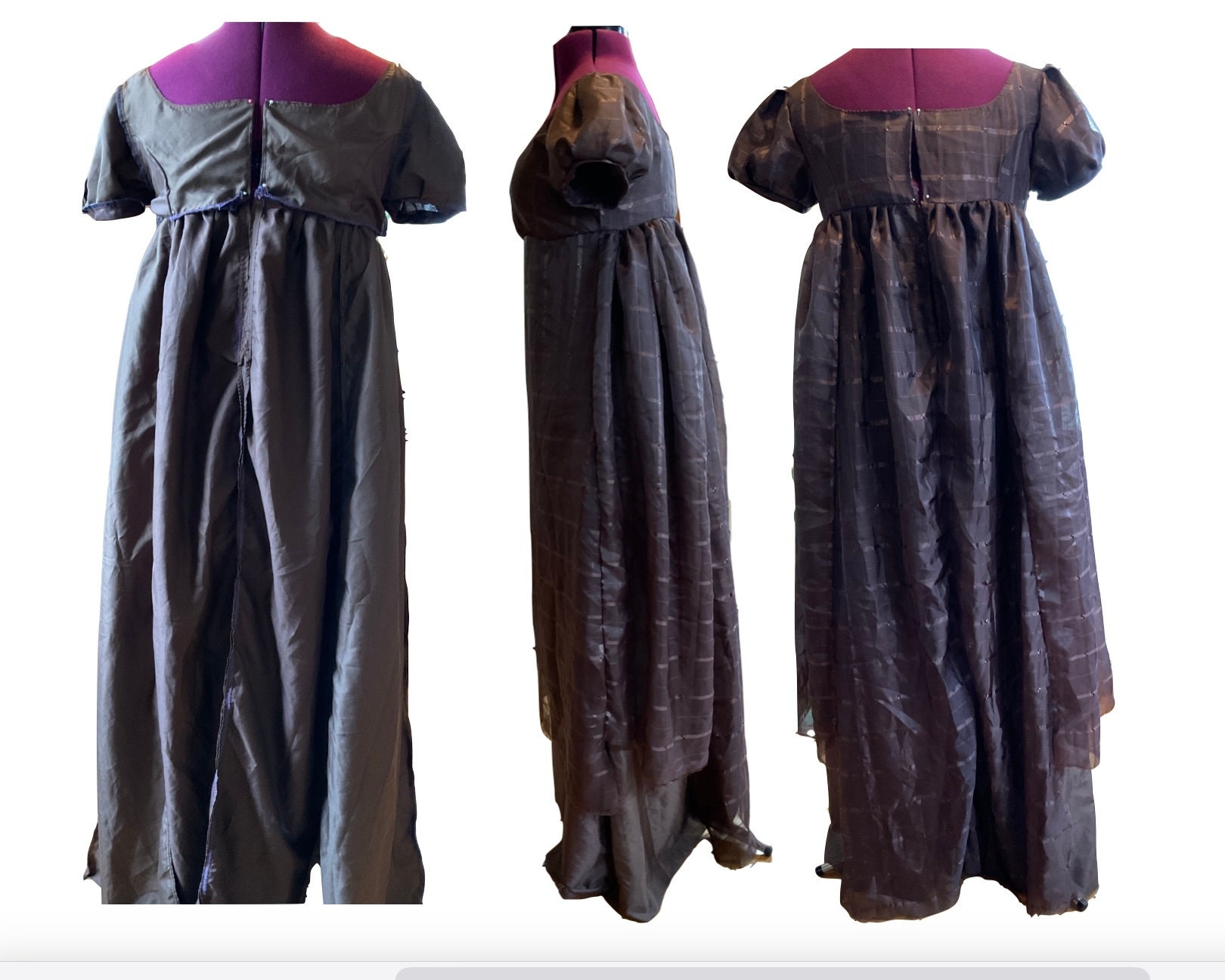 Bronze Brown Regency Gown UNFINISHED Project Size 16 Pattern - Etsy