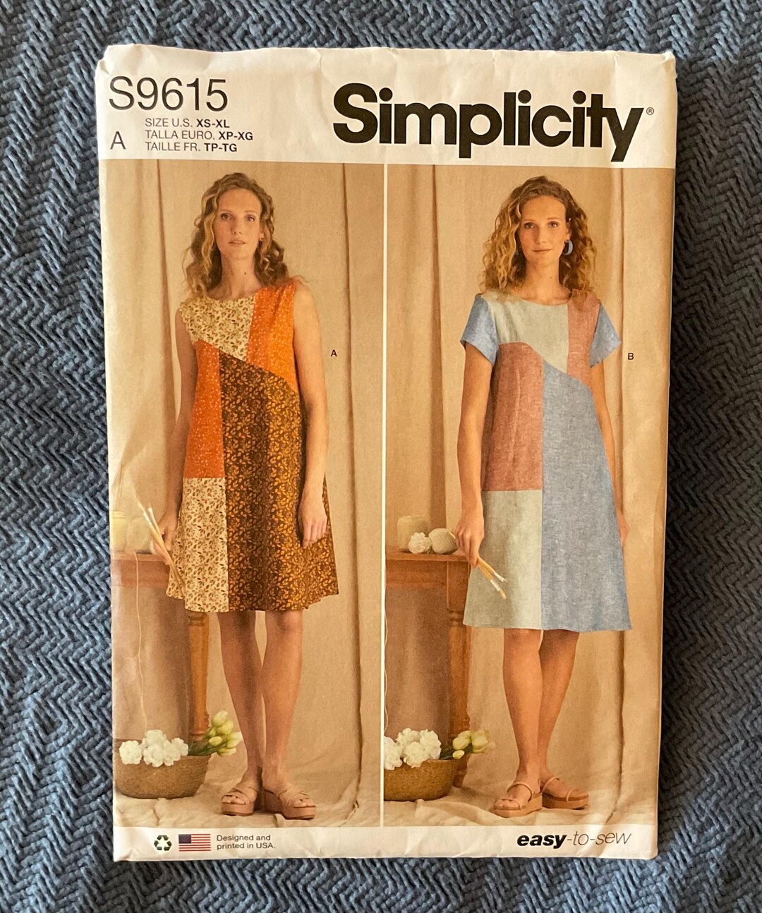 Simplicity S9615 Sewing Pattern Misses XS-XL 6-24 Dress Patchwork ...