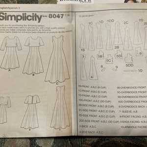 Simplicity 8047 14 16 18 20 22 Amazing Fit Sewing Pattern Misses Miss ...