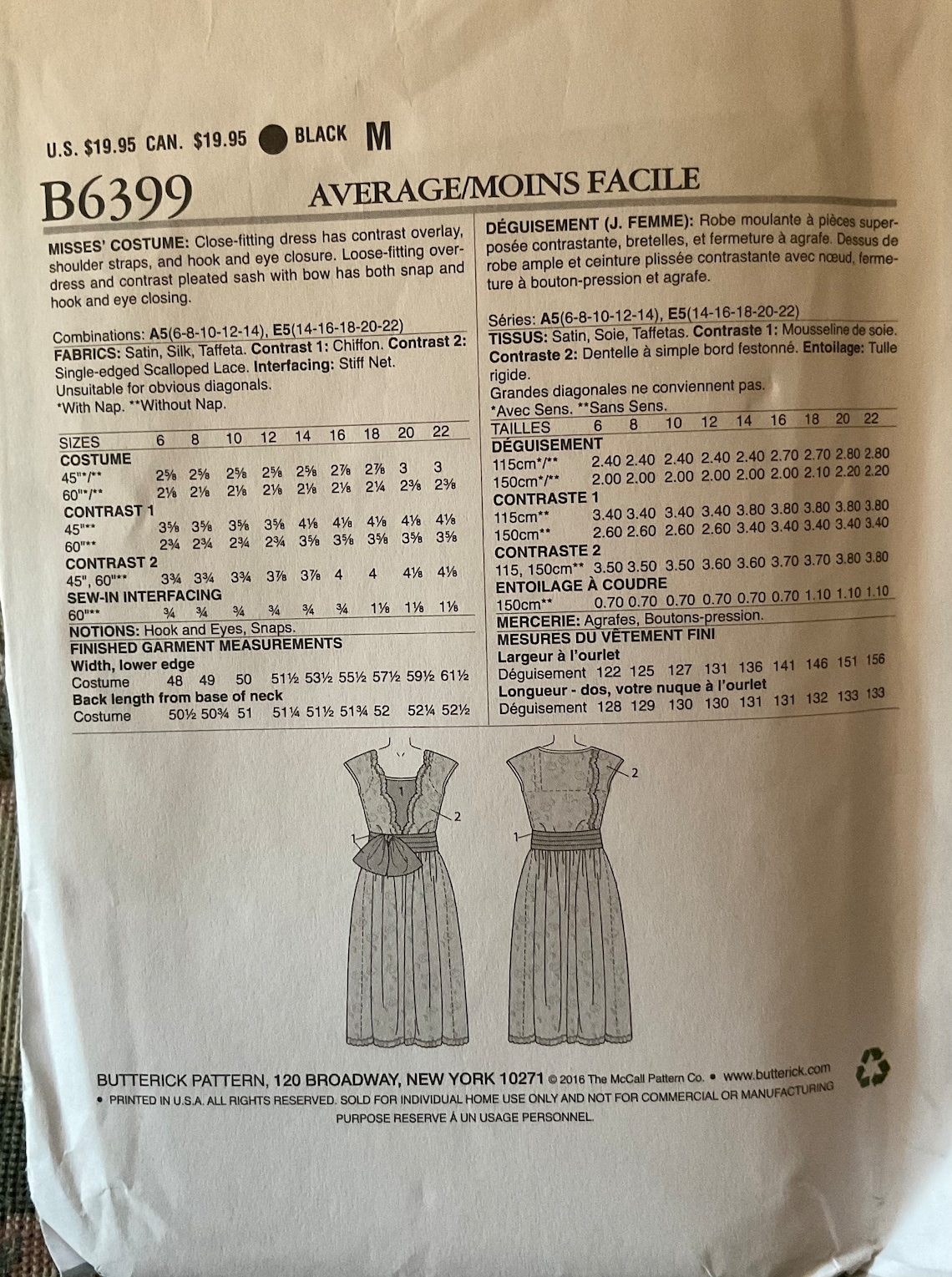 Butterick B6399 Sewing Pattern 6-14 14-22 Downton Abbey Making History ...