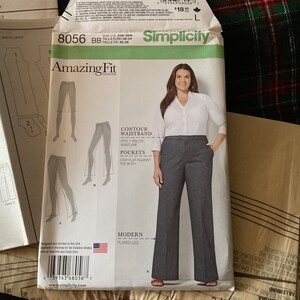 Simplicity 8056 Amazing Fit Sewing Pattern 20W-28W Women’s Flared Pants ...