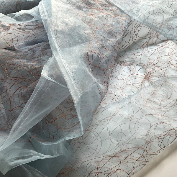 Dusty Blue Sheer Fabric - Etsy