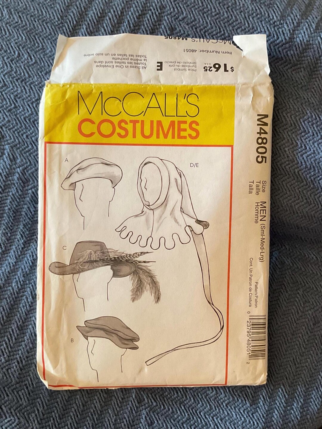 Mccall’s M4805 Sewing Pattern SML Renaissance Medieval Historical Caps ...
