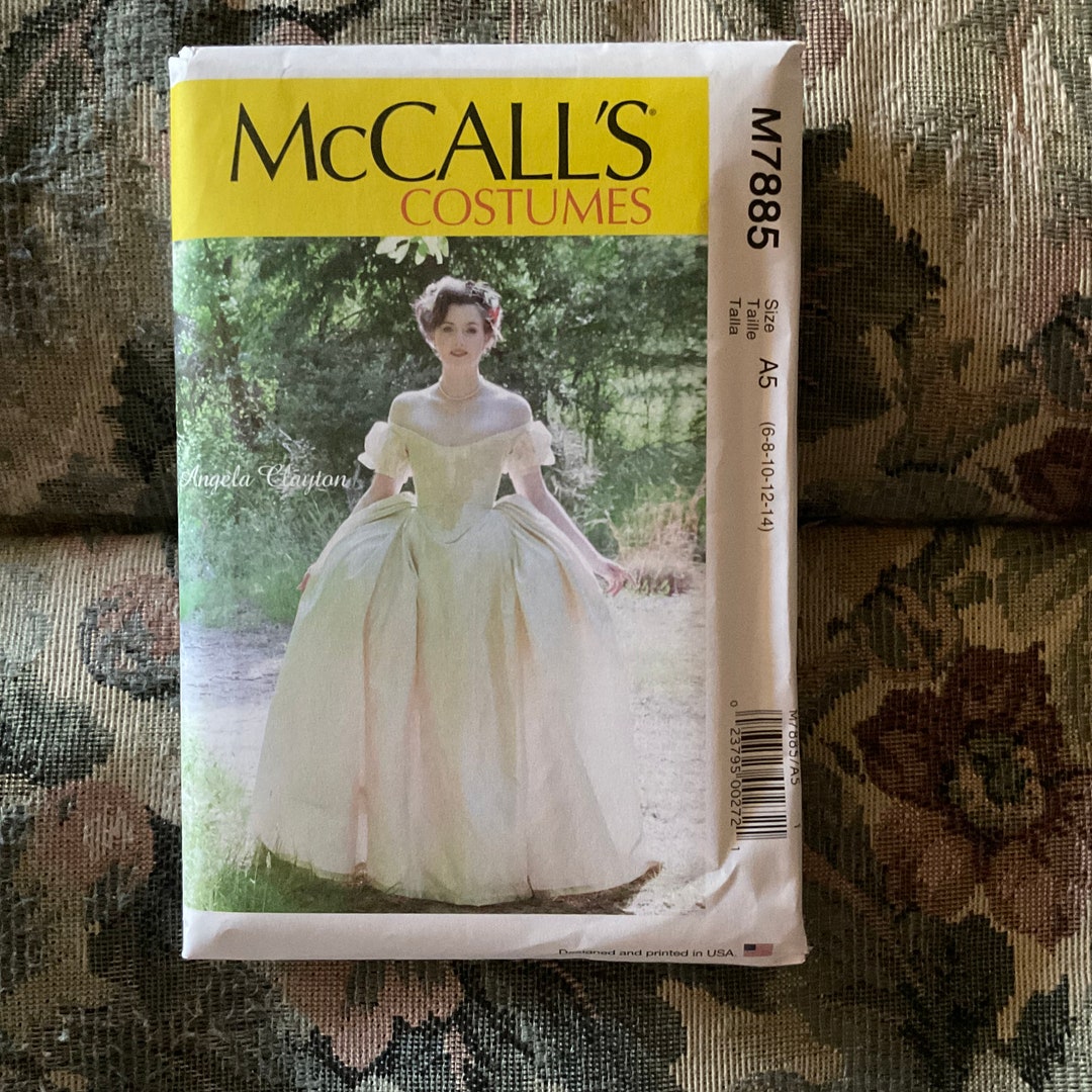 Mccalls M7885 Sewing Pattern 18th 19th C Georgian Gown 6-14 or 14-22 ...