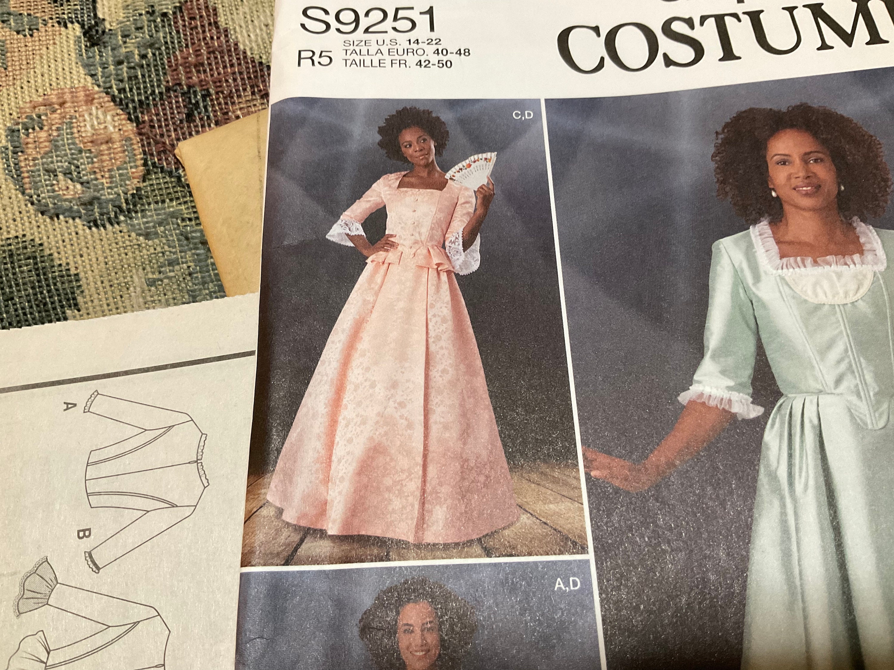 Simplicity S9251 14-22 SEWING PATTERN Hamilton Style 18th Century ...