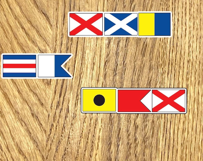 Nautical Flag Stickers Vinyl Peel and Stick 1.5 Square Initials - Etsy