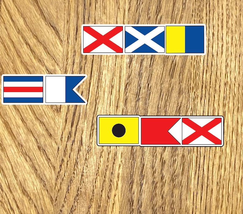 Nautical Flag Initial Sticker: Custom Monogram Decal, 2.5" Wide X ...