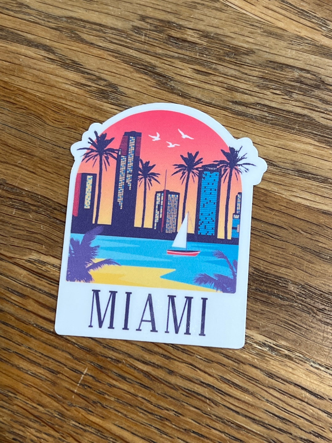 MIAMI FLORIDA Sticker 2.5 Sticker Decal, Sticker for Laptop or Water ...