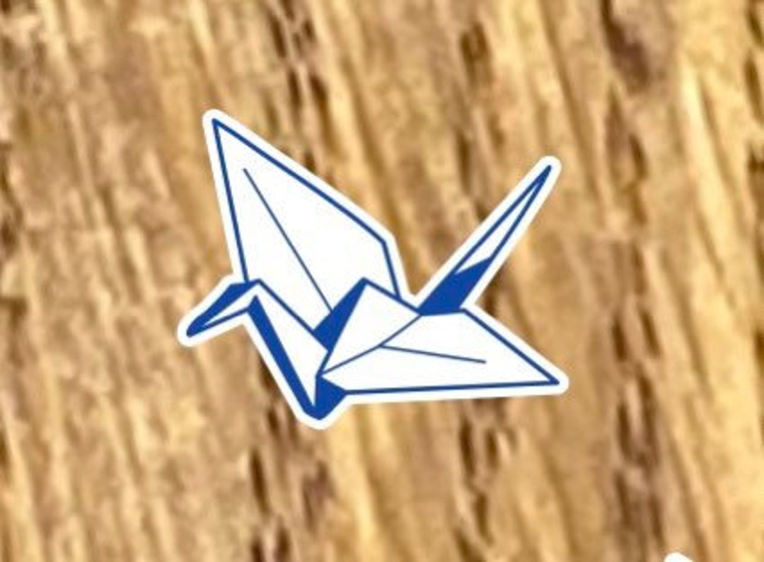 Paper Crane Origami Decal Sticker, 2.5 for Water Bottle or Laptop ...
